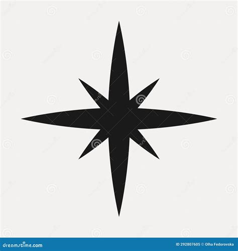 Stylized Star Abstract Minimalistic Linear Design Element Geometric Form Modern Shape Stock