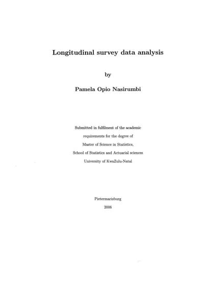 Longitudinal Survey Data Analysis