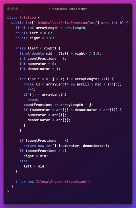 Day 93 Of Leetcode Dsa Challenge K Th Smallest Prime Fraction Jay