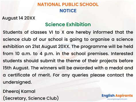 Notice Writing For Class 7 Format Topics Examples 2025 Guide