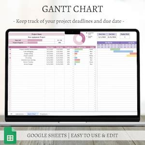 Project Tracking Gantt Chart Task Tracking Timeline Spreadsheet Template Google Sheets