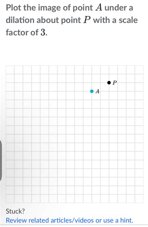 Solved Plot The Image Of Point A Under A Dilation About Point P With A