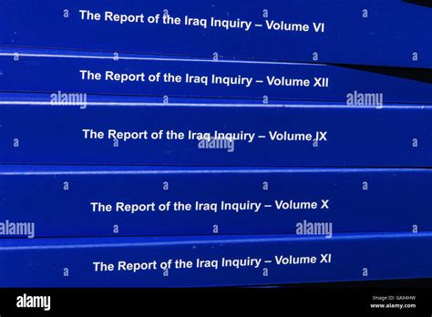 London Uk 6th July 2016 Copies Of The Chilcot Report At The Queen