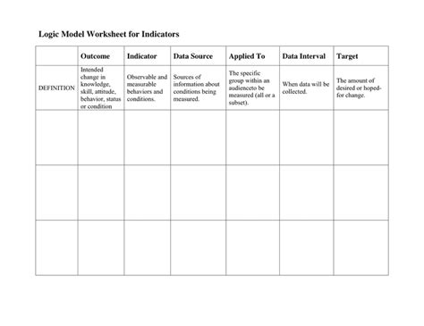 Logic Model Template Download Free Documents For PDF Word And Excel