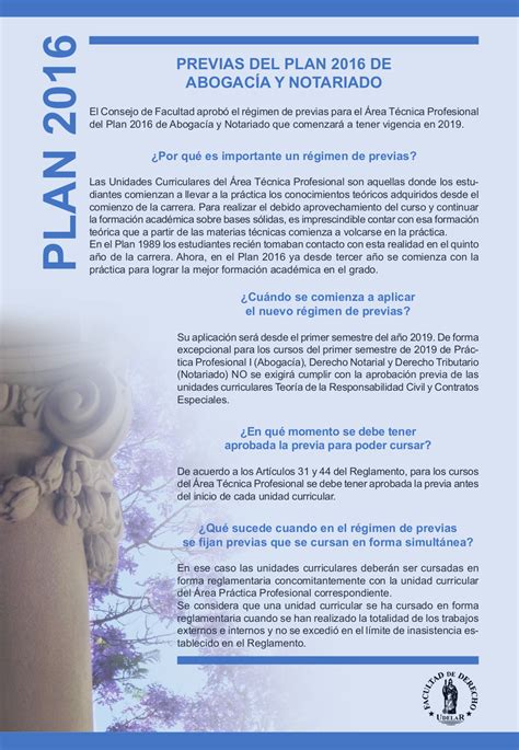 Previas Del Plan 2016 De Abogacía Y Notariado Facultad De Derecho