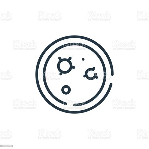 흰색 배경에 격리 된 페트리 접시 벡터 아이콘 개요 웹 사이트 디자인 및 모바일 응용 프로그램 개발을위한 얇은 라인 페트리 접시