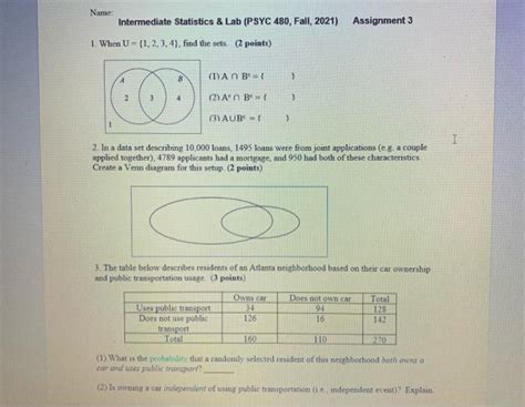 solved name intermediate statistics and lab psyc 480 fall