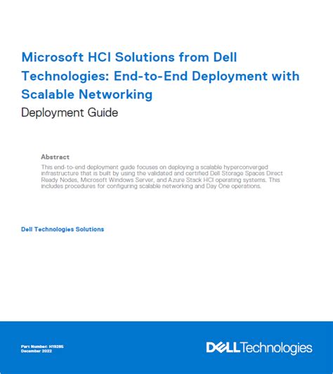 E2e Deployment And Operations Guide With Scalable Networking Microsoft Hci Solutions From Dell