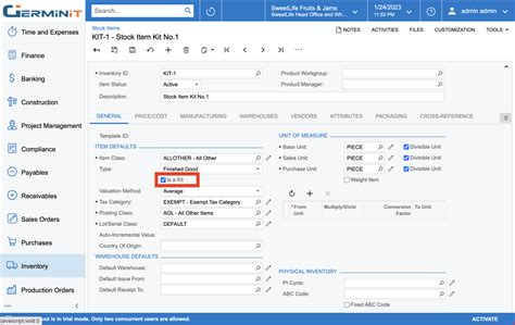 Tips How To Prepare A Stock Kit In Acumatica Germinit Innovation