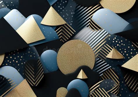 Stylish Geometric Shapes With Layers In Pastel Colors 3d Design Stock Illustration