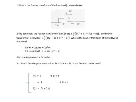 What Is The Fourier Transform Of The Function F T