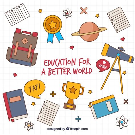 Free Vector White Education Elements Background