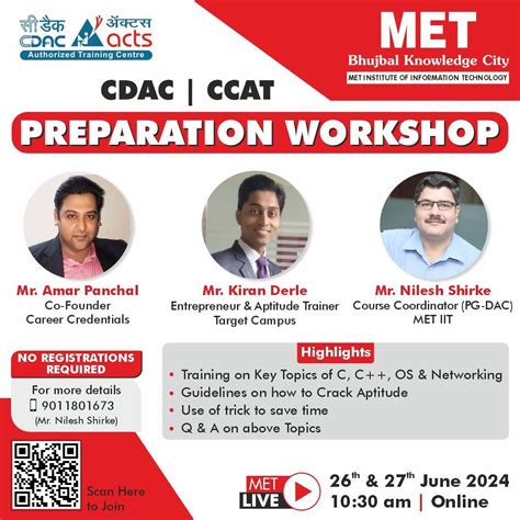Nilesh Shirke On Linkedin Join For Cdac Ccat Preparatory Workshop On
