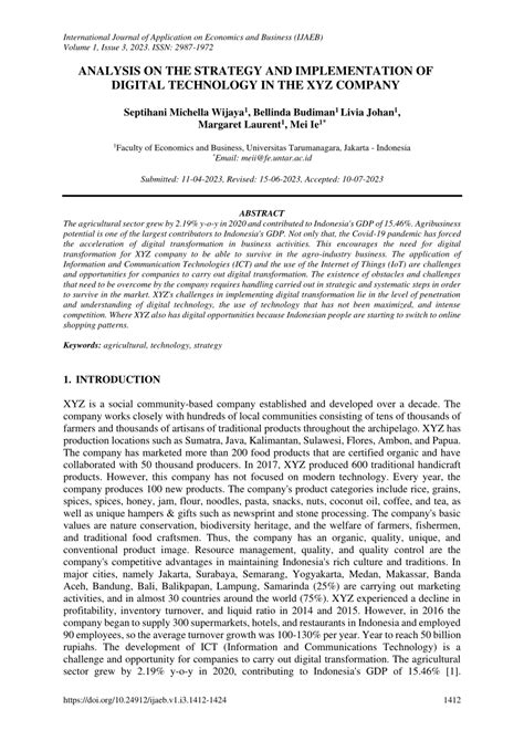 pdf analysis on the strategy and implementation of digital technology