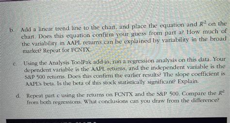 Solved Add A Linear Trend Line To The Chart And Place Chegg