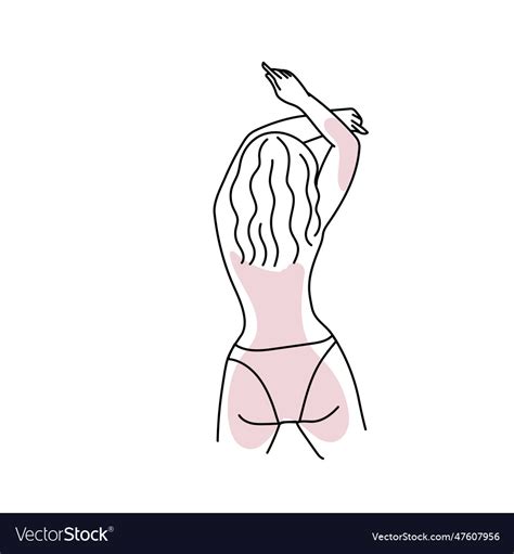 Nude Female Line Art Royalty Free Vector Image