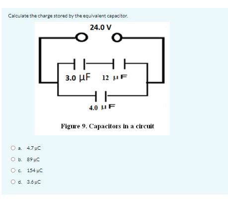 Solved Calculate The Charge Stored By The Equivalent Chegg Com