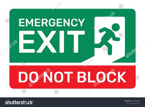 Emergency Exit Do Not Block Sign Stock Vector Royalty Free Shutterstock