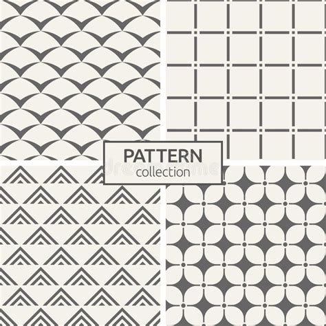 Set Of Four Seamless Patterns Stock Vector Illustration Of Backdrop