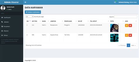 Teknologi Globalisasi Aplikasi Absensi Karyawan Berbasis Web Php Mysql
