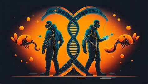 Genetic Scientists In The Lab Genome And Dna Code Science Research Generative Ai Stock