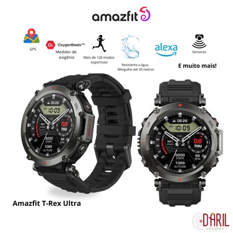 Relógio Masculino Smartwatch Amazfit T-Rex Ultra A2142 com Bluetooth e ...