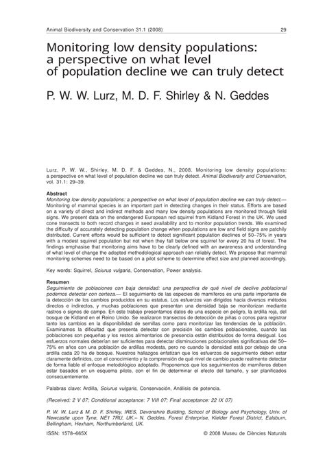 Pdf Monitoring Low Density Populations A Perspective On What Level Of Population Decline We
