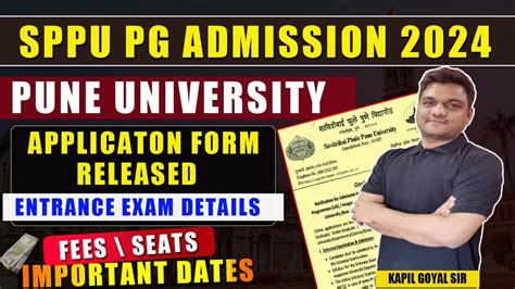 Sppu Pg Admission 2024 Pune University Msc Entrance Exam Oee Exam Pattern And Dates Youtube