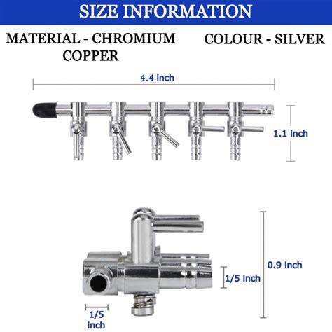 Air Water Flow Controller 5 Way Distributor Splitter Metal We