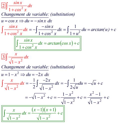 Intégration par changement de variable Révisions 3