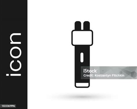 흰색 배경에 고립 된 검은 경찰 전기 충격기 아이콘 보호를 위한 충격 테이저는 전기 무기입니다 벡터 갇힌에 대한 스톡 벡터 아트 및 기타 이미지 Istock