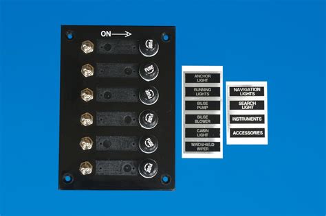 12v Marine 6 Gang Fuse Switch Panel