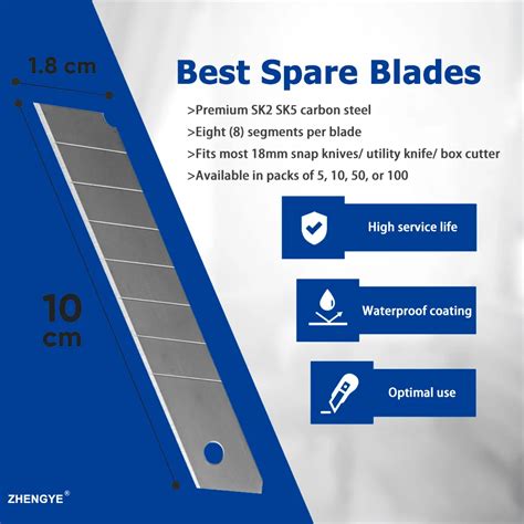 25mm 18mm 9mm 스냅 오프 블레이드 산업용 박스 커터 유틸리티 나이프 블레이드 슬라이딩 개폐식 나이프 10pcs 교체 블레이드 Buy 유틸리티 나이프 블레이드