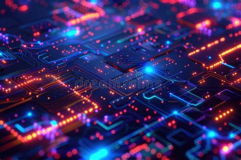 Ai Algorithms Abstract Background With Neural Networks Circuits And Data Flow Stock Image