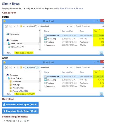 How Can I Get Windows Explorer To Display File Sizes In Bytes When The Size Is Less Than 1KB
