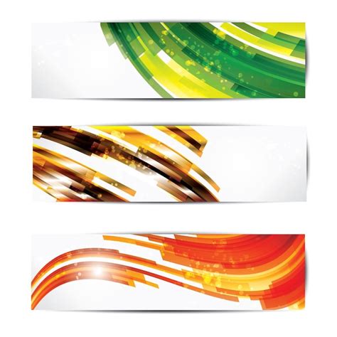 Premium Vector Set Of Abstract Colorful Web Headers And Cards Abstract Vector Illustration