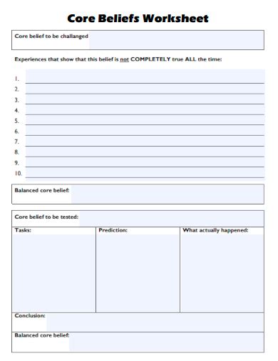 24 Core Beliefs Examples To Download