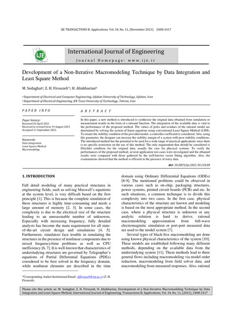 Pdf Development Of A Non Iterative Macromodeling Technique By Data