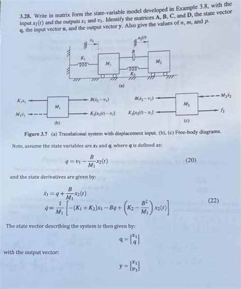 3 28 write in matrix form the state variable model