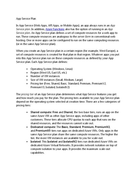 Understanding App Service Plans How They Define Compute Resources And Pricing For Web Apps Api