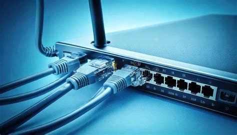 An Ethernet Cable With A Wireless Router Connects To The Internet