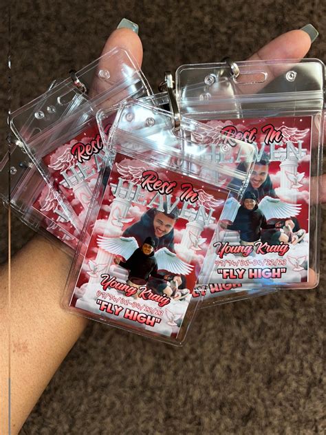 Custom Photo Memorial Lanyard Personalized Badge Etsy