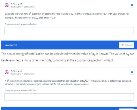 Solved Calculate The CFSE For A D System In An Octahedral Chegg Com