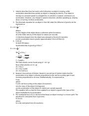 Understanding Velocity Acceleration And Forces Exploring Course Hero