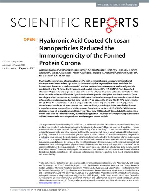 Pdf Hyaluronic Acid Coated Chitosan Nanoparticles Molecular Weight Dependent Effects On