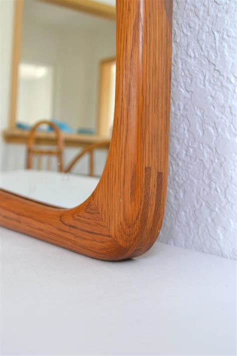 Midcentury Oak Rectangular Wall Mirror For Sale At 1stdibs