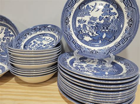 Churchill Blue Willow Dinnerware Set Pick Etsy