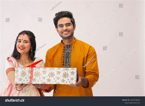 Husband Wife Looking Camera While Holding Stock Photo Shutterstock