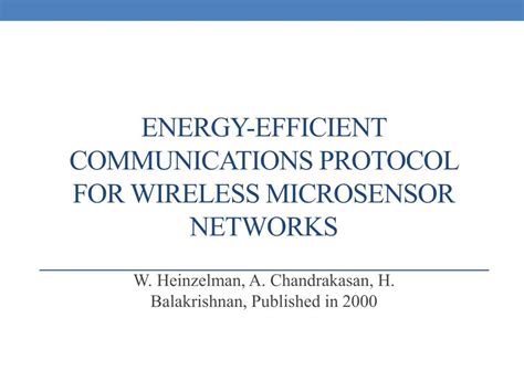 PPT Energy Efficient Communications Protocol For Wireless Microsensor Networks PowerPoint