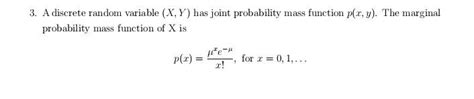 solved 3 a discrete random variable x y has joint